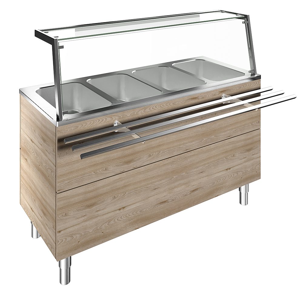 Flexy Compact Bain-marie, four wells (4GN) H=900mm, overshelf with LED ...