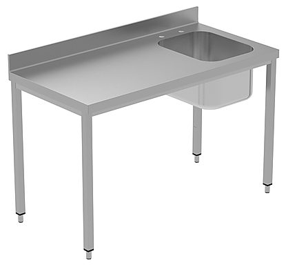 PLUS - Static preparation 1400 mm Work Table with Upstand - Right Bowl ...