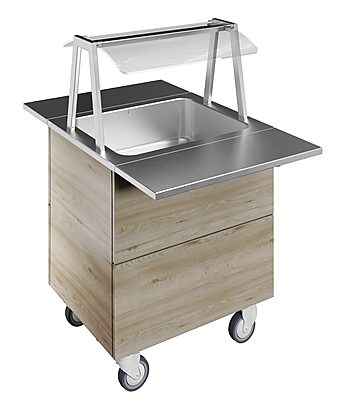 Flexy Compact Bain-marie, one well (2GN) with wheels H=900mm, overshelf ...