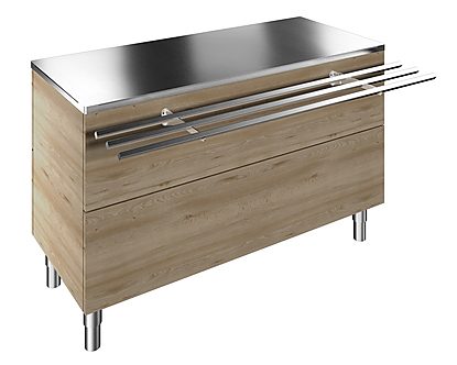 Flexy Compact Ambient Unit on cupboard (4 GN) with one stainless steel ...