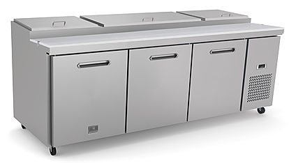 Refrigeration Equipment 3-Door Pizza Prep Table 94" Long 12-1/3 Pan ...